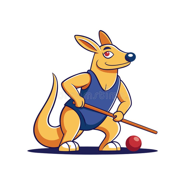 Creative Kangaroo Billiards Illustration for Unique Designs Stock Image ...