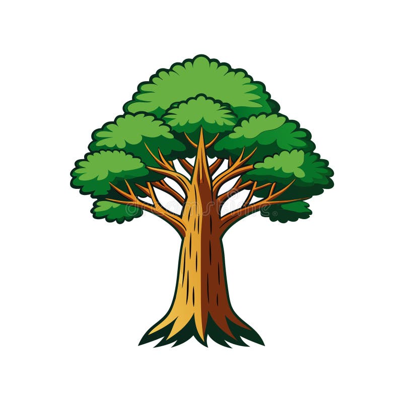 Creative Kauri Tree Outline Artwork Stock Illustration - Illustration ...