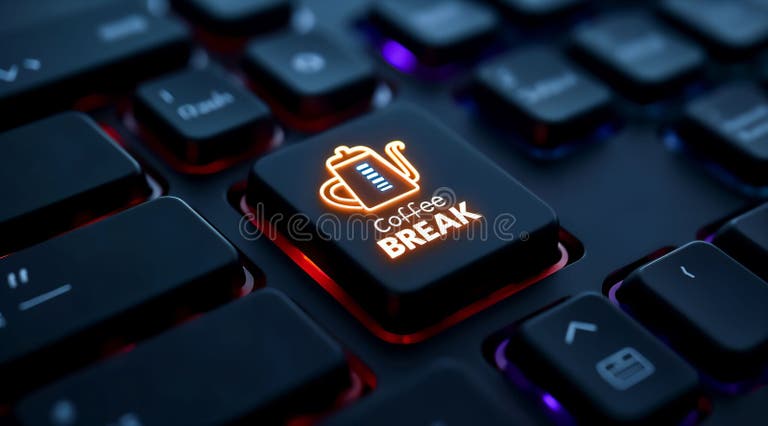 Creative Keyboard with Illuminated Coffee Break Key Providing ...