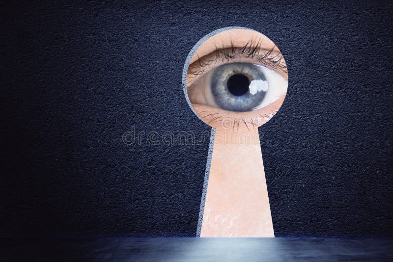 Eye Spy keyhole stock photo. Image of outside, wooden - 3727188