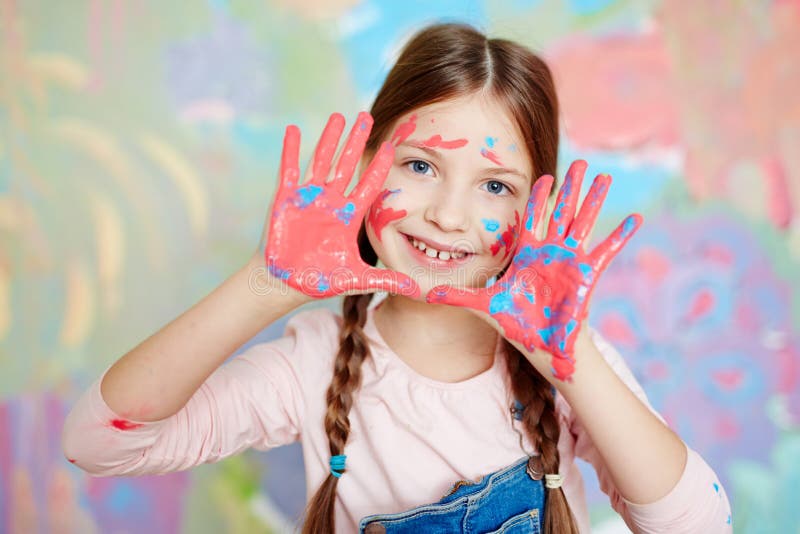 Creative kid stock image. Image of paint, artist, happy - 85835855