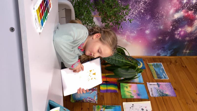 Creative Kid Livestream Drawing Tutorial with Digital Tablet Stock ...