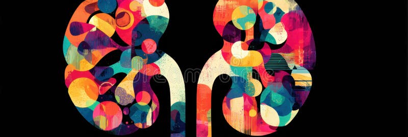 Creative Kidney Design Featuring Multicolored Abstract Shapes Against a ...