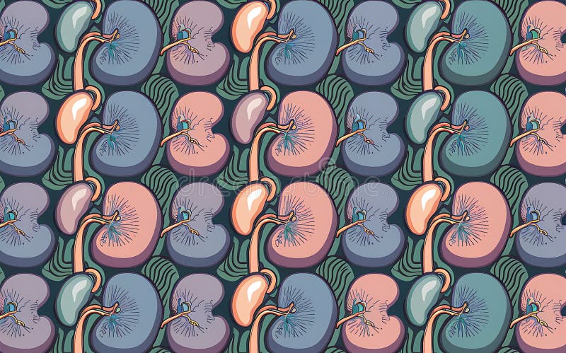 Creative Kidney Pattern Wallpaper for Medical Awareness Stock ...