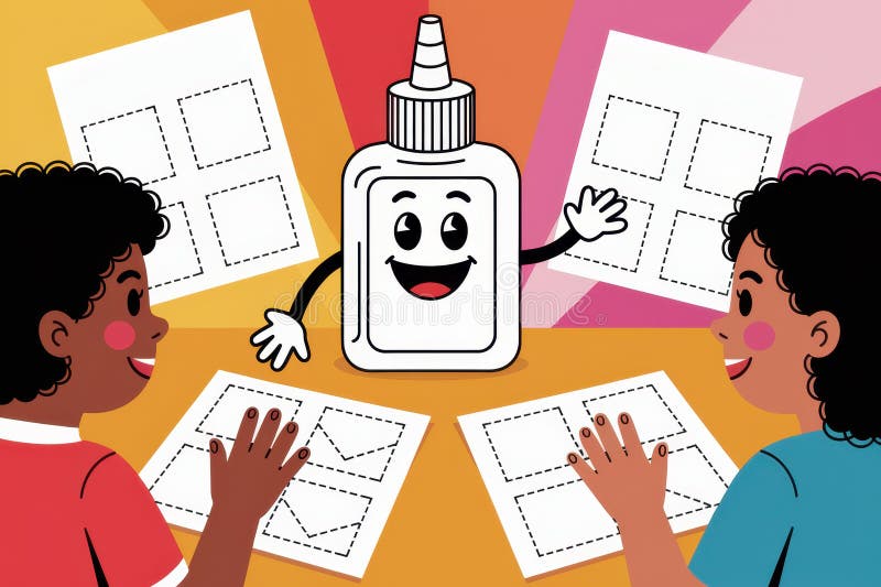 Creative Kids Crafting with Glue and Paper: Engaging Art Activity for ...