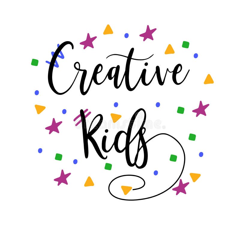 Creative Kids Modern Calligraphy Stock Vector - Illustration of ...
