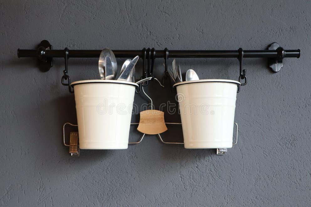 A Creative Kitchen Storage Solution Using Buckets and Hooks for Better ...