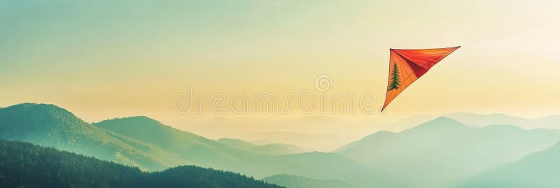 Creative Kite Shaped Like a Mountain Ridge with Pine Patterns Soars ...