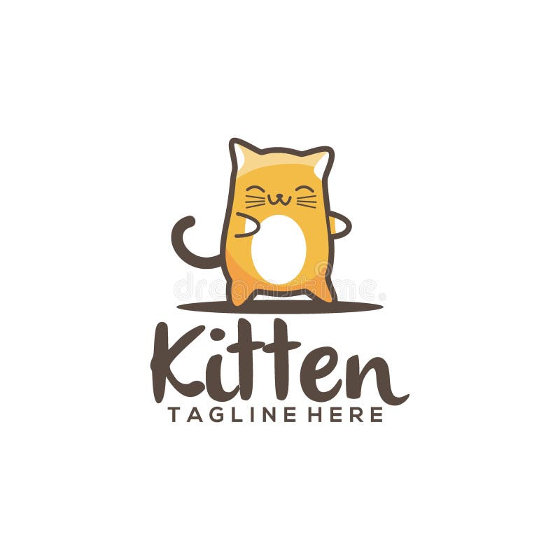 Creative Kitten Logo Design Vector Art Logo Stock Illustration ...