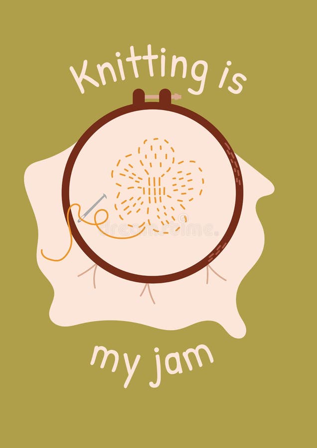 Creative Knitted Card with Inspirational Phrase. Poster Design Stock ...