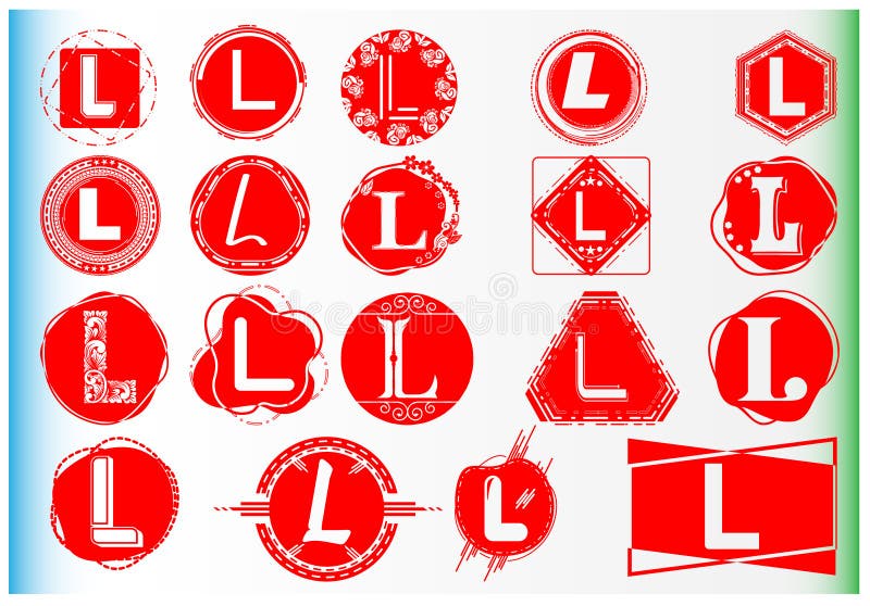 Creative L Letter Logo and Icon Design Template Bundle Stock Vector ...