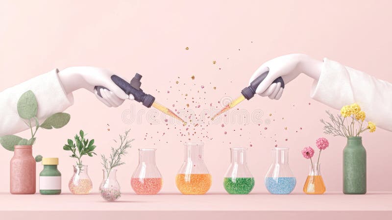 Creative Laboratory Experiment with Colorful Chemistry and Flowers ...