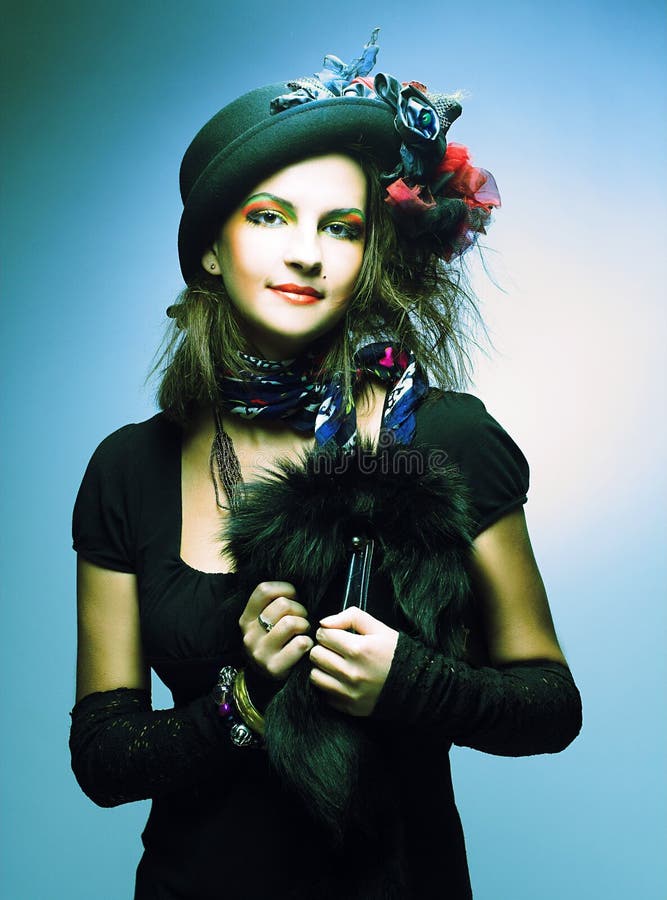 Creative lady. stock image. Image of face, patch, creative - 40126245