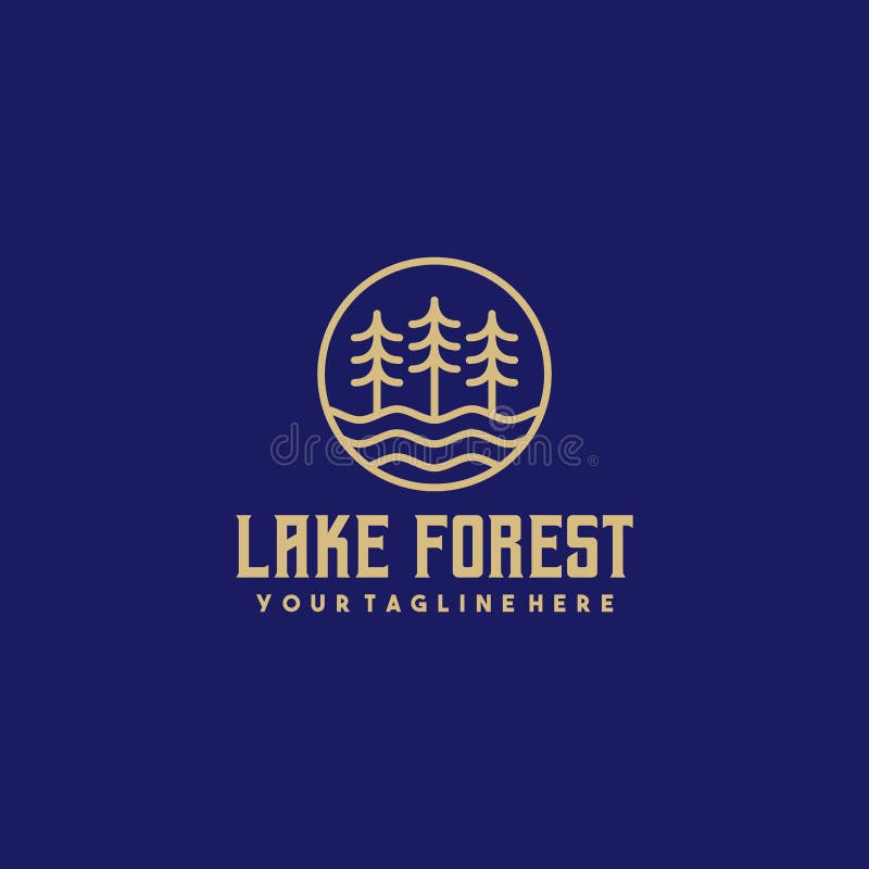 Tree Lake Logo Icon, River Tree Logo Circle Stock Vector - Illustration ...
