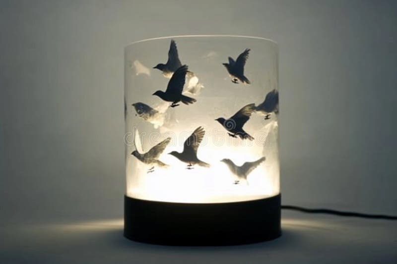 Creative Lamp Design Featuring Birds in Flight Around a Glowing Light ...