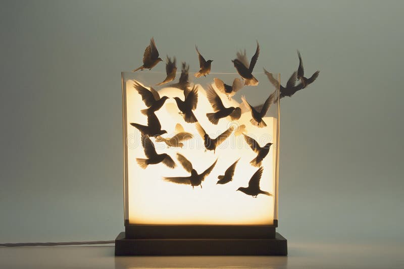 Creative Lamp Design Featuring Birds in Flight Around a Glowing Light ...