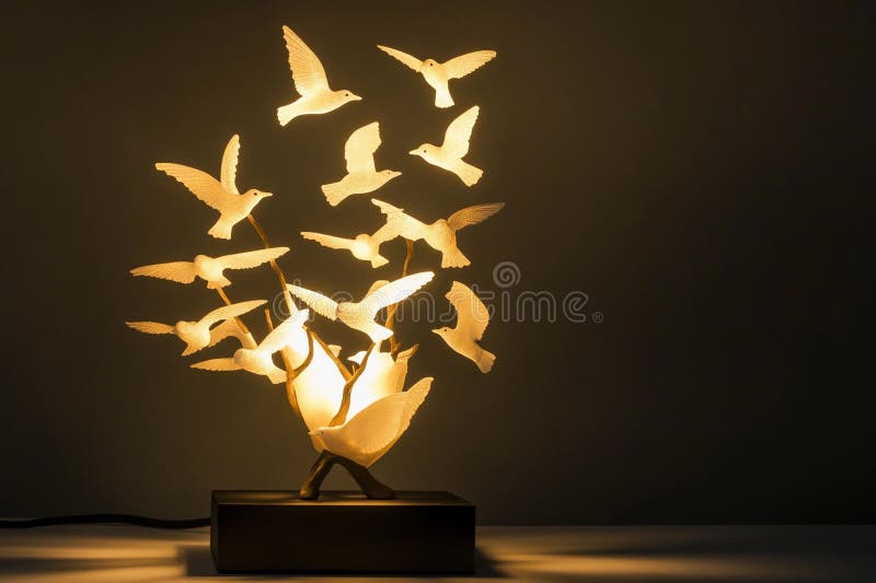 Creative Lamp Design Featuring Birds in Flight Around a Glowing Light ...