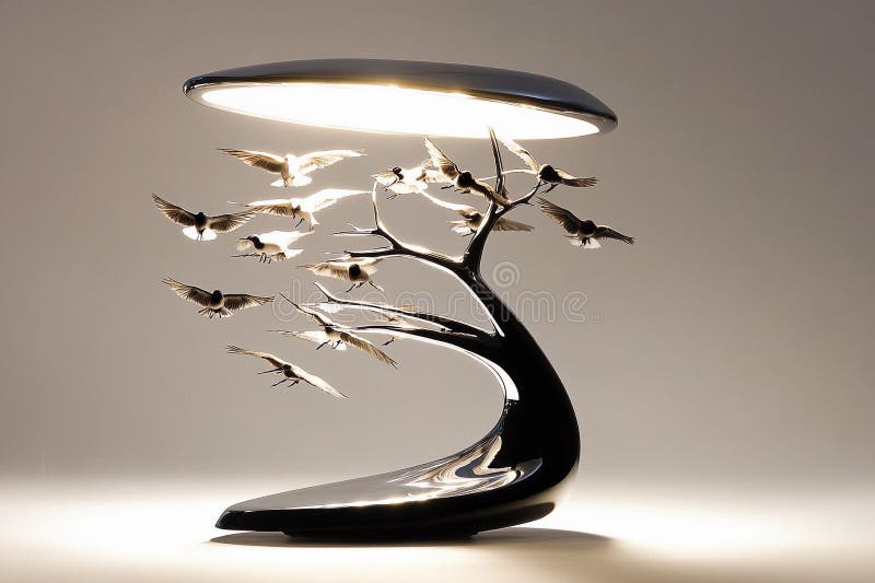 Creative Lamp Design Featuring Birds in Flight Around a Glowing Light ...