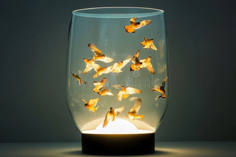 Creative Lamp Design Featuring Birds in Flight Around a Glowing Light ...