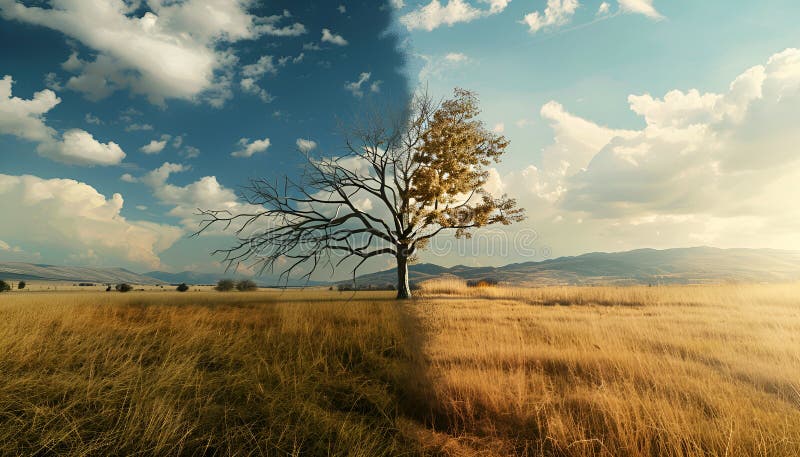 Creative Landscape Concept Living Dead Tree Stock Photos - Free ...