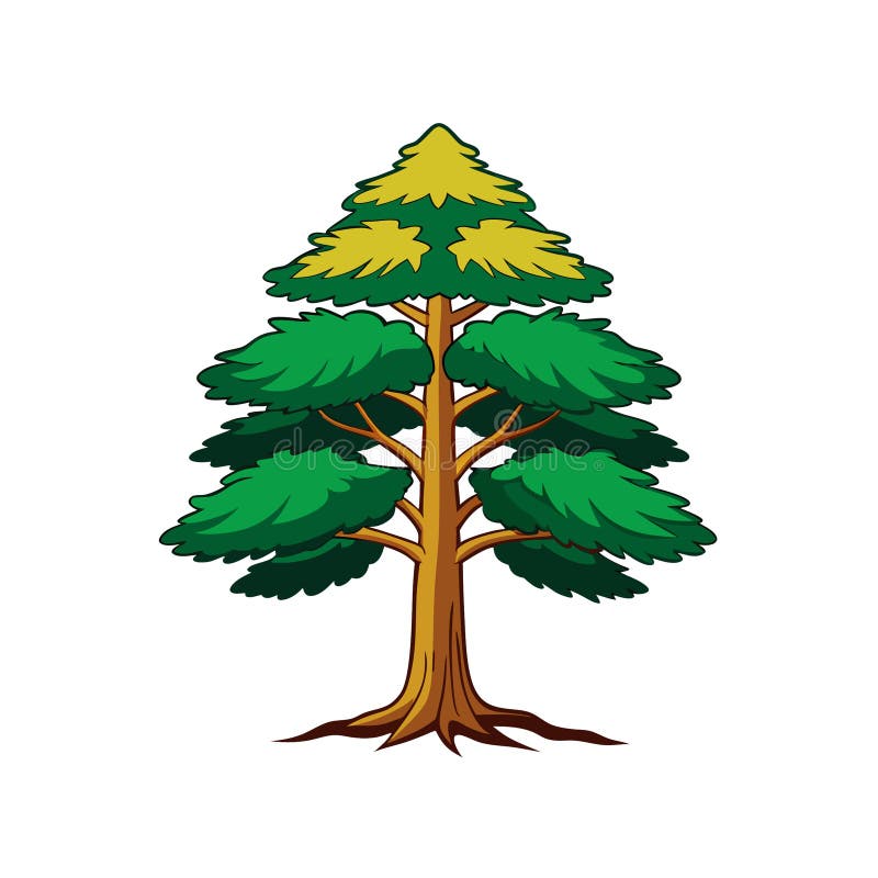 Creative Larch Tree Bold Design Stock Illustration - Illustration of ...