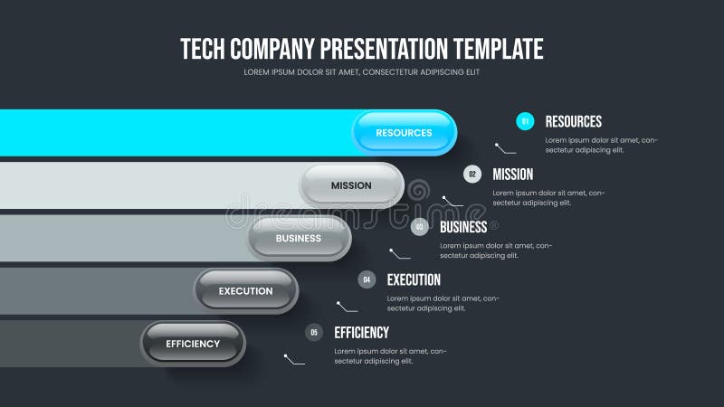 Creative Launch 5 Step Infographic Slide Template. Stock Vector ...
