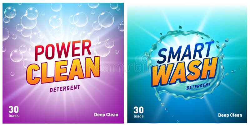 Packaging Template for Laundry Detergent Washing Powder Stock Vector ...