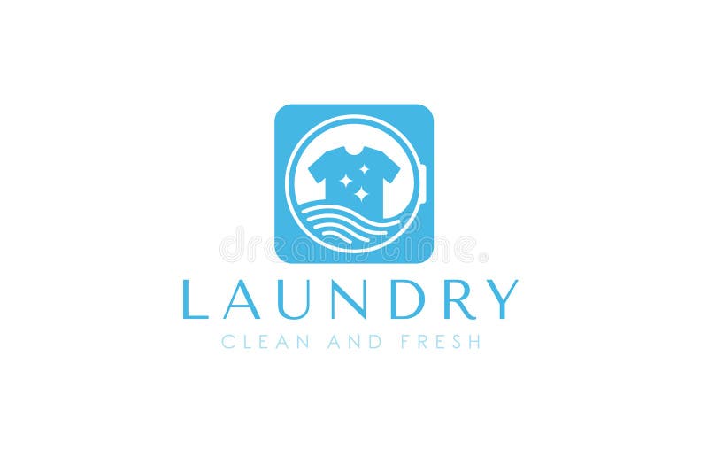 Creative Laundry Logo Design Template. Clothes, Water, and Washing ...