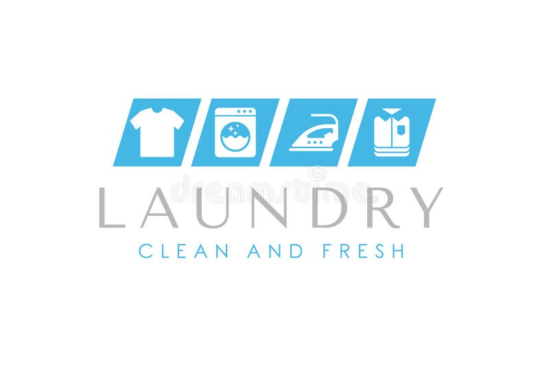 Creative Laundry Logo Design Template. Washing Machine, Clothes, Iron ...