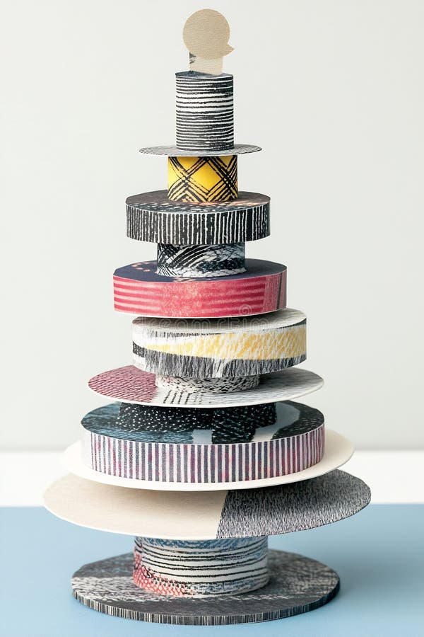 Creative Layered Paper Structure Displayed on a Blue Surface Showcasing ...