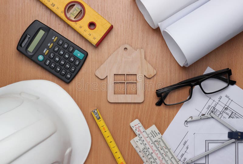 Engineering and Construction Equipment. Flat Lay Stock Image - Image of ...