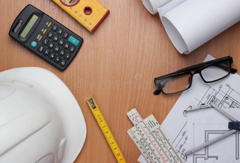 Engineering and Construction Equipment. Flat Lay Stock Photo - Image of ...