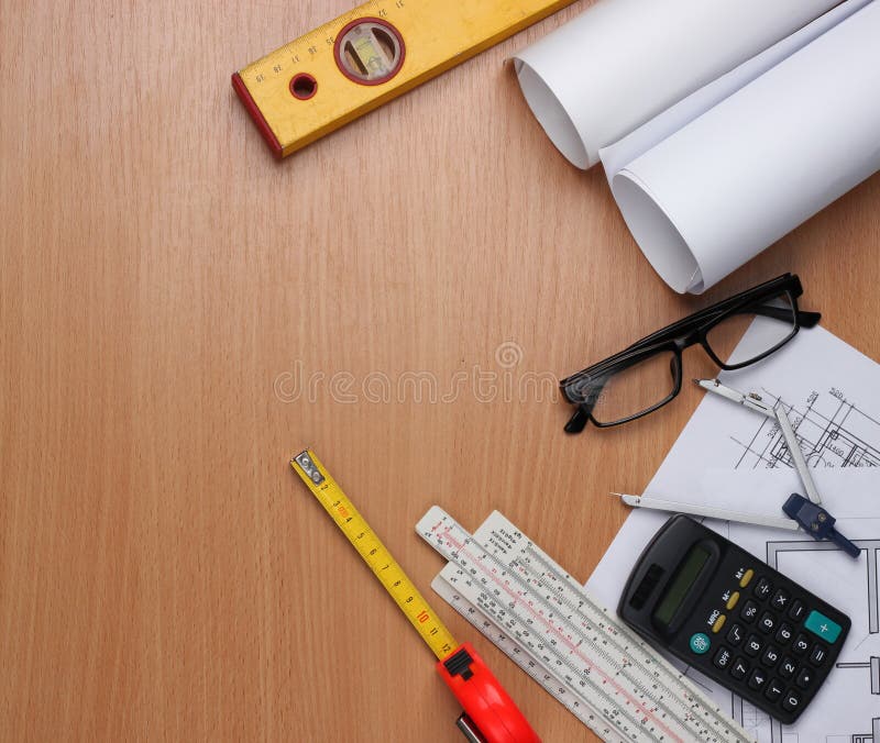 Engineering and Construction Equipment. Flat Lay Stock Image - Image of ...