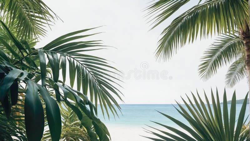 Creative Layout of Colorful Palm Leaves on a White Background in the ...