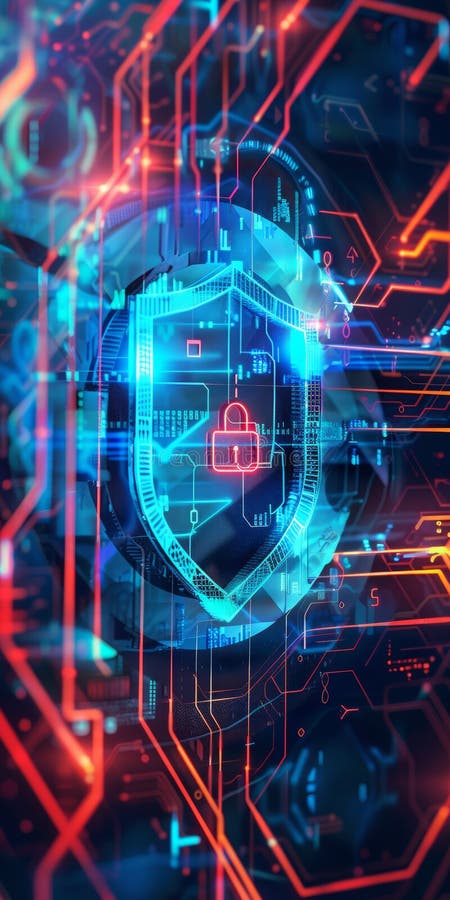 Creative Layout with Cyber Protection Themes for a Poster. Stock ...