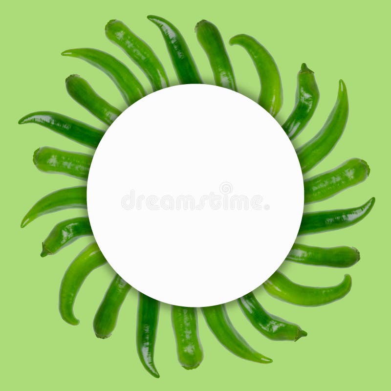 Creative Layout of Green Pepper Pods Stock Image - Image of overhead ...