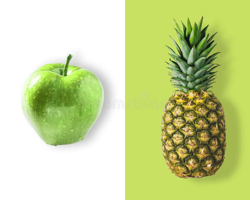 Creative Layout Made of Apple and Pineapple. Stock Image - Image of ...