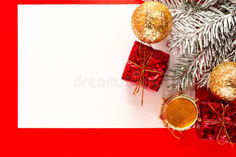 Creative Layout Made of Christmas Tree Branches with Paper Card Note ...