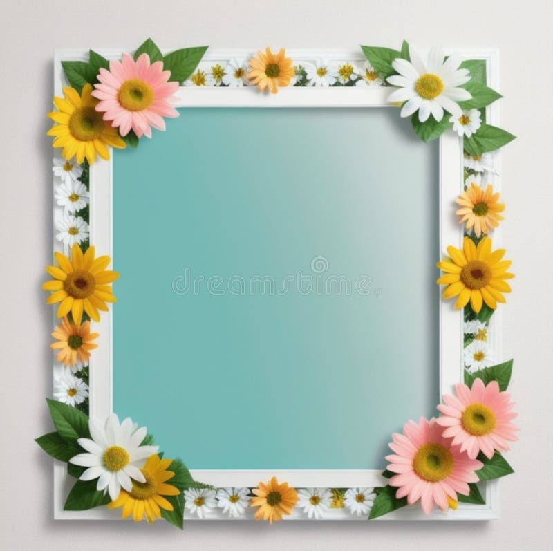 Creative Layout Made with Flowers and Photo Frame. Spring Minimal ...