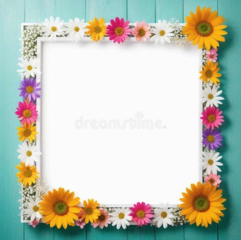 Creative Layout Made with Flowers and Photo Frame. Spring Minimal ...