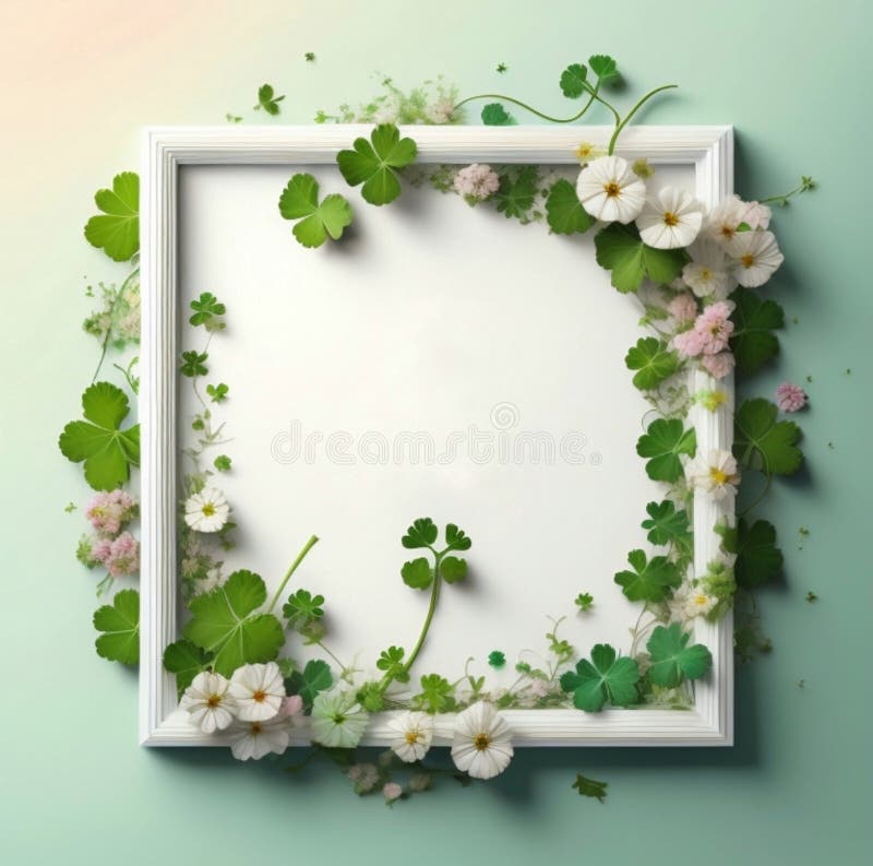 Creative Layout Made with Flowers and Photo Frame. Spring Minimal ...