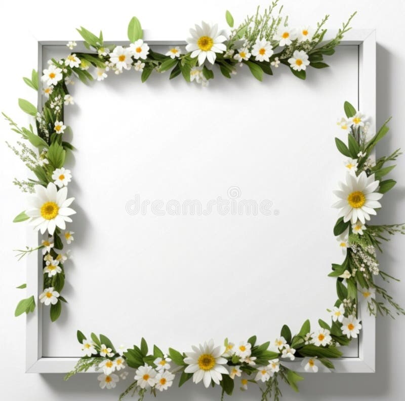 Creative Layout Made with Flowers and Photo Frame. Spring Minimal ...