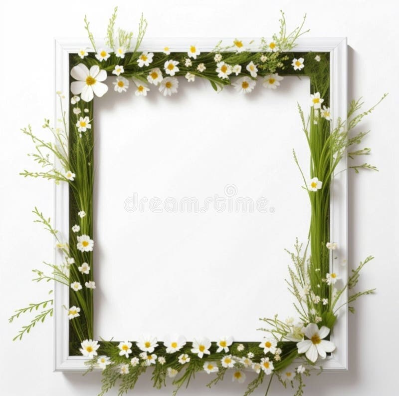 Creative Layout Made with Flowers and Photo Frame. Spring Minimal ...