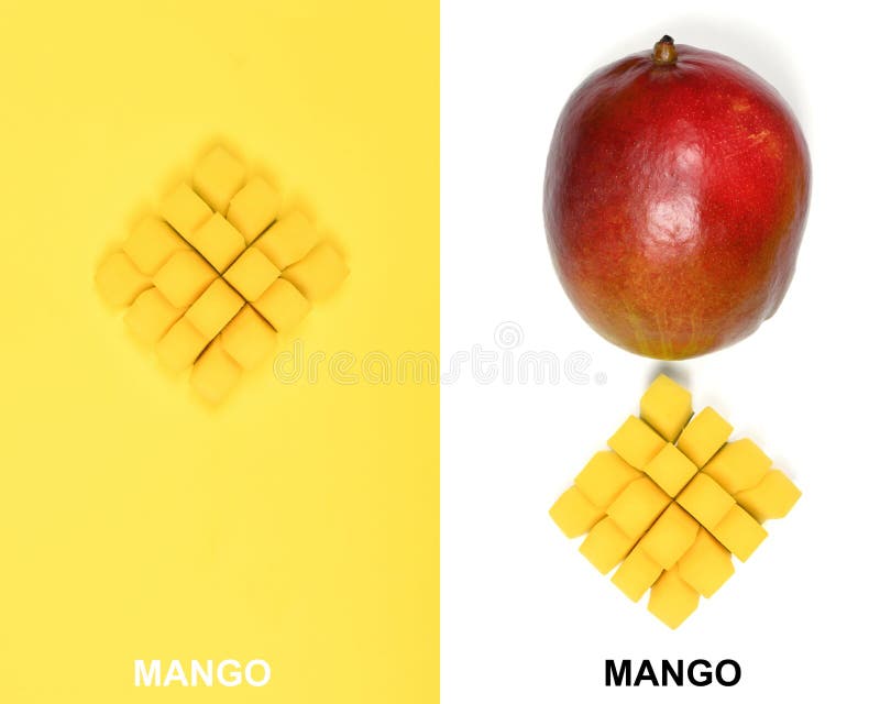 Creative Layout Made of Fresh Mango Fruits Stock Photo - Image of green ...