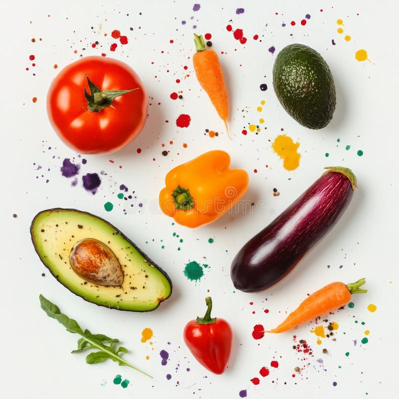 Creative Layout Made of Fresh Vegetables on White Background. Flat Lay ...