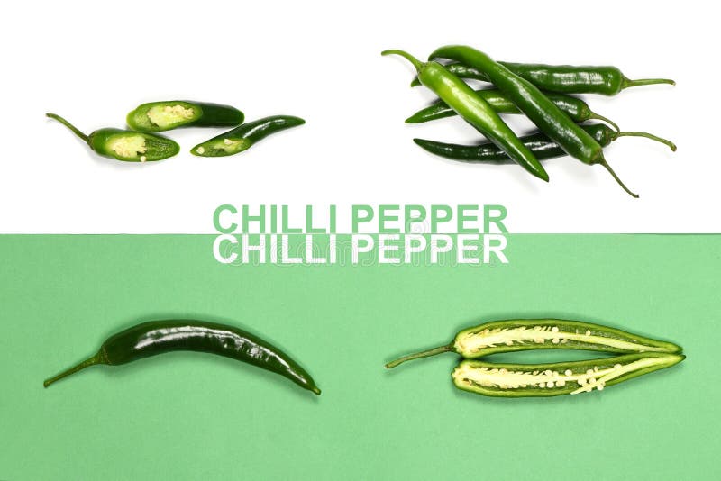 Creative Layout Made of Green Chili Pepper. High Resolution Photo Stock ...