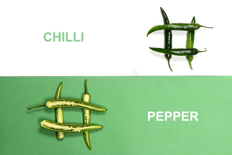 Creative Layout Made of Green Chili Pepper. High Resolution Photo Stock ...