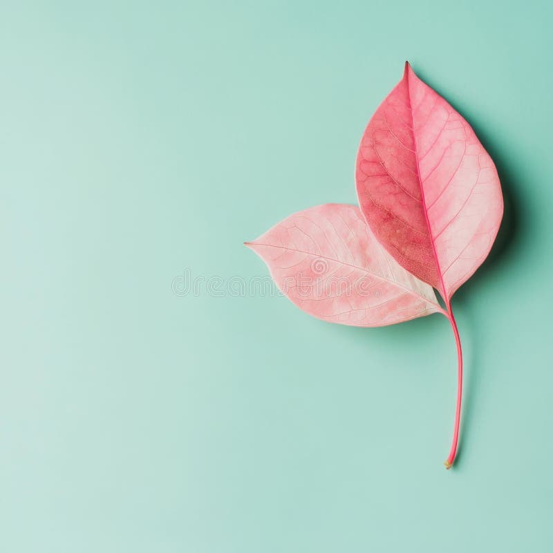 Creative Layout Made of Leaves on Blue Background. Flat Lay, Top View ...
