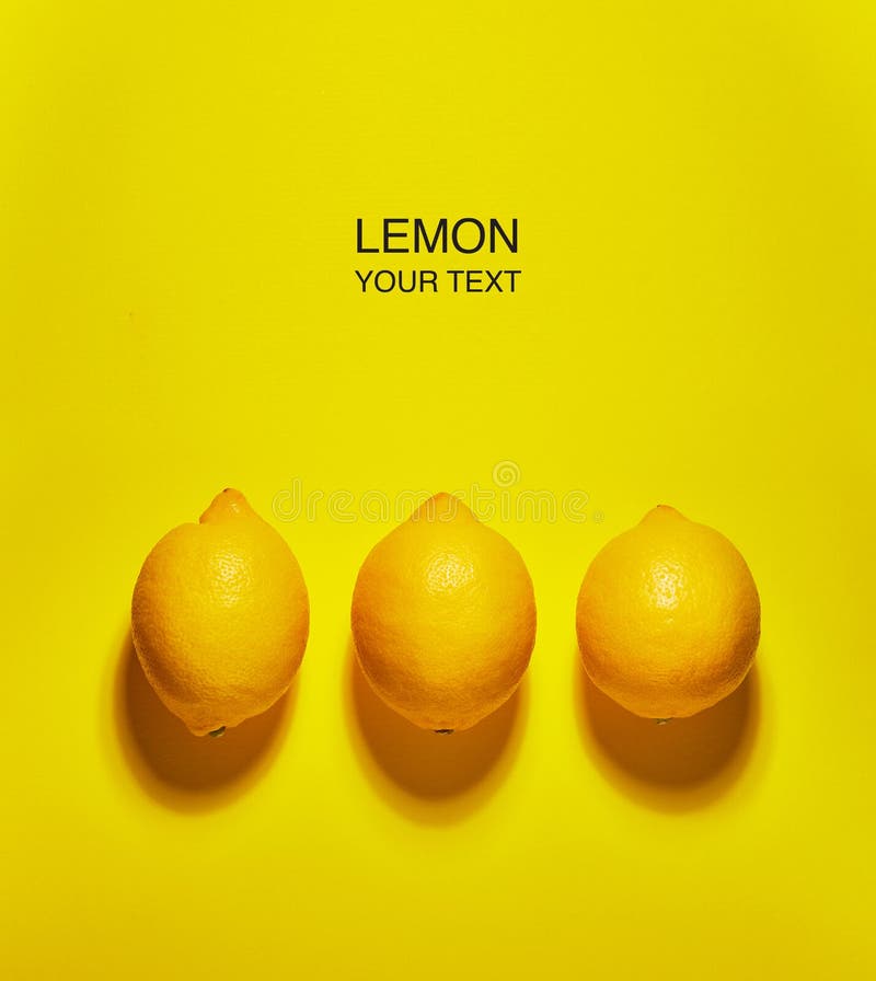 Creative Layout Made of Lemon on Yellow Background. Flat Lay, Top View ...