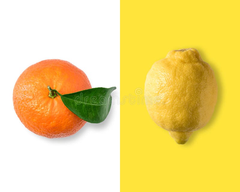 Creative Layout Made of Mandarin and Lemon. Stock Photo - Image of ...